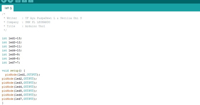 MEMBUAT PROGRAM RUNNING LED MENGGUNAKAN SOFTWARE ARDUINO