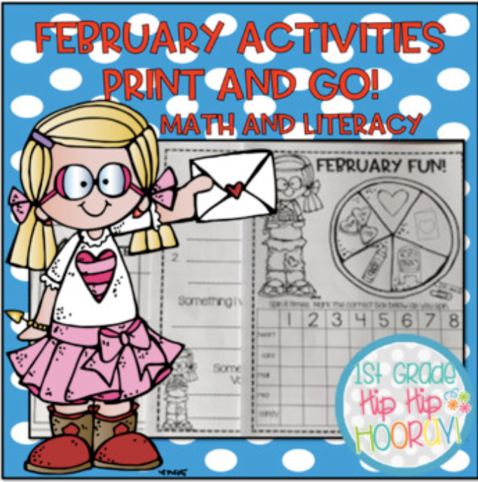 1st Grade Hip Hip Hooray!: February Math and Literacy Activities!