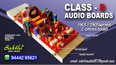 SAKTHI AUDIO CHENNAI SALEM: CLASS D AMPLIFIER BOARD 1K5 AND 2K5