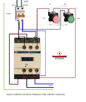 Electrical diagrams: RELAY CONTACTOR WITH PUSH BUTTON ON OFF CONTROL
