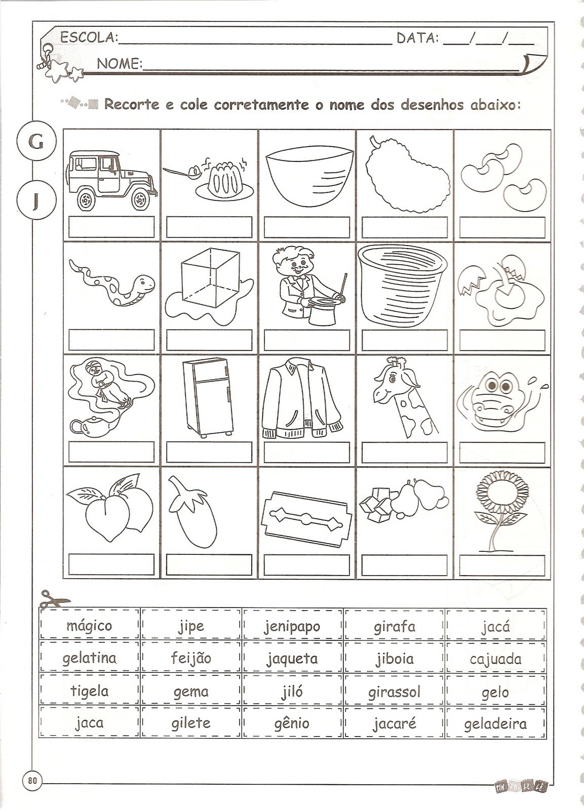 Paraíso da Alfabetização: Ortografia G/J