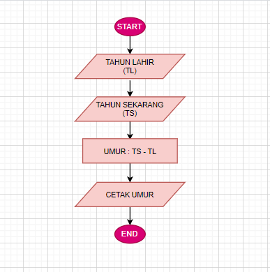 Flowchart Untuk Menghitung Usia