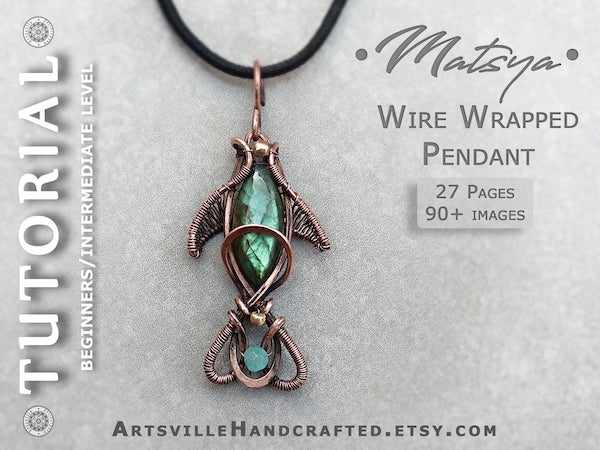 Copper Wire Wrapped Pendant Tutorials by ArtsvilleHandcrafted / The ...