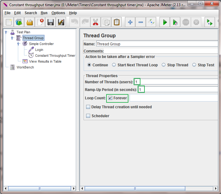 Jmeter Constant Throughput Timer Example