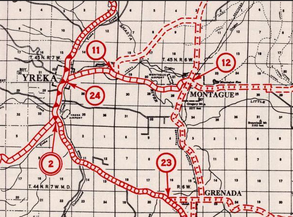 Siskiyou County Route A28; connecting the Southern Pacific Railroad sidings