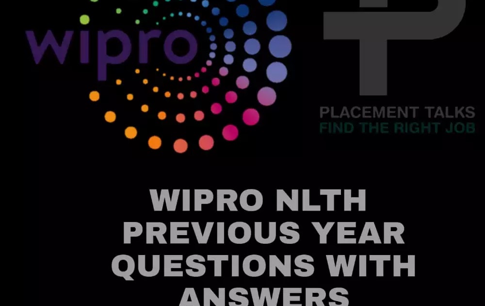 Wipro Nlth Previous Year Questions And Answers