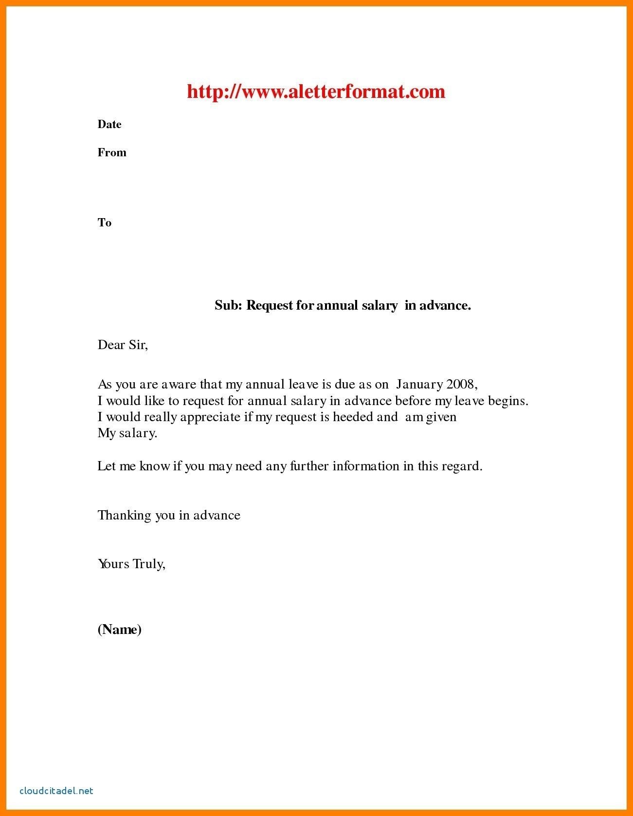 Leave Letter Format In English - Formal Letter