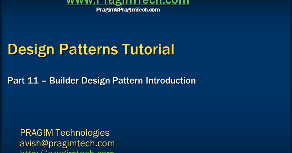 Sql server, .net and c# video tutorial: Builder Design Pattern ...