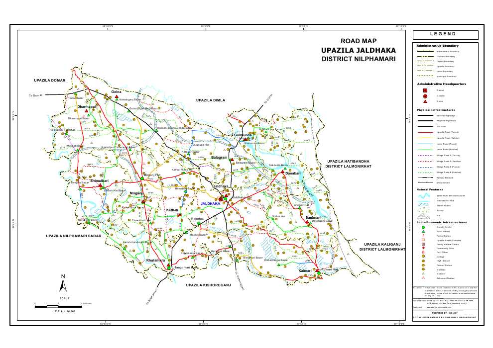 Mouza & Land Use Maps of Jaldhaka Upazila, Nilphamari, Bangladesh ...