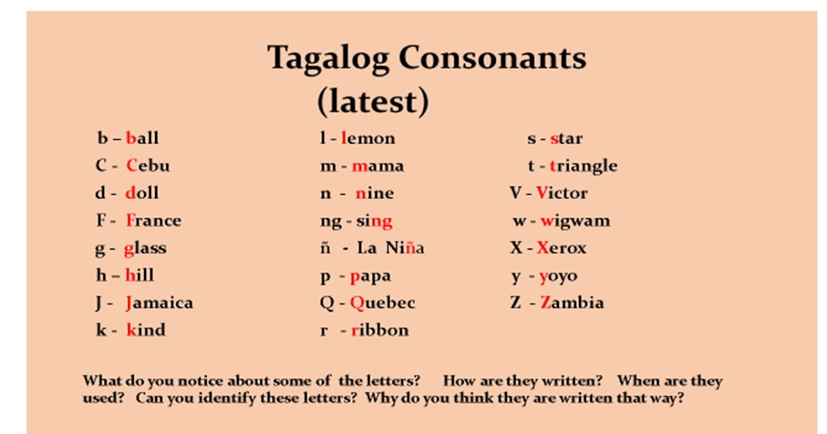 Tagalog Consonant Sounds