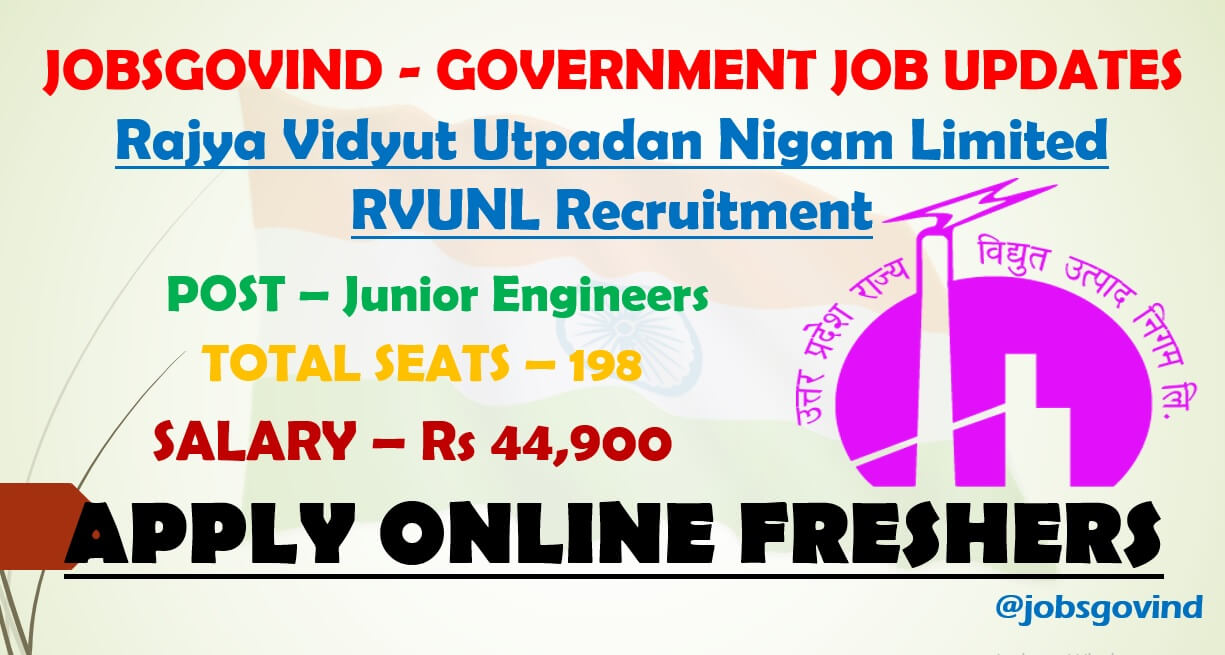 Rajya Vidyut Utpadan Nigam Limited RVUNL Recruitment 2021 for 198 ...