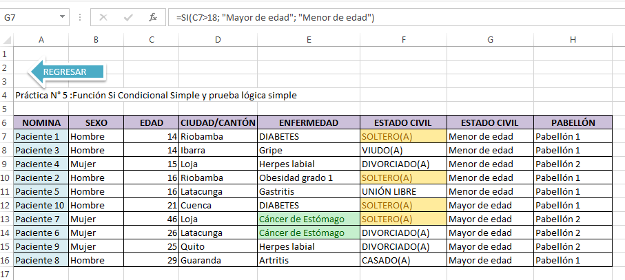 Portafolio de Informática: FUNCIÓN SI CONDICIONAL