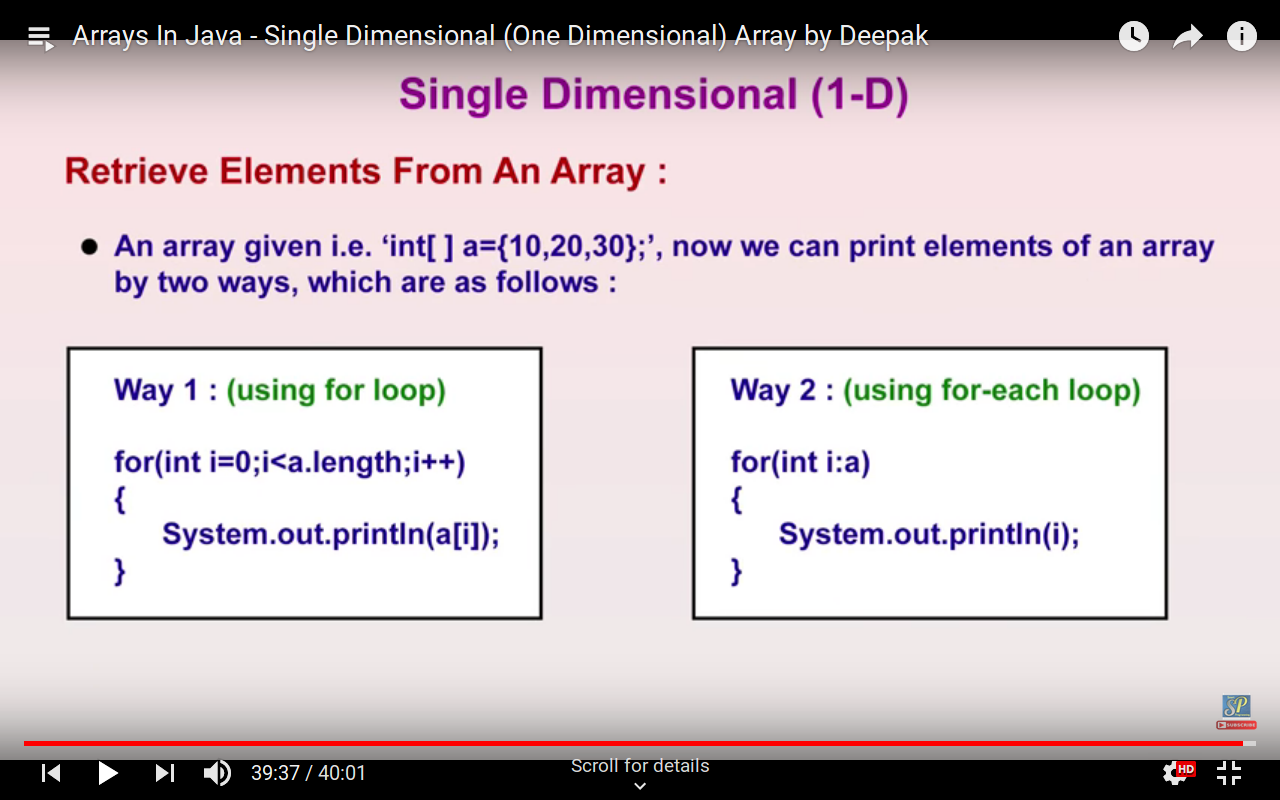 Data Structure Single Dimensional Arrays