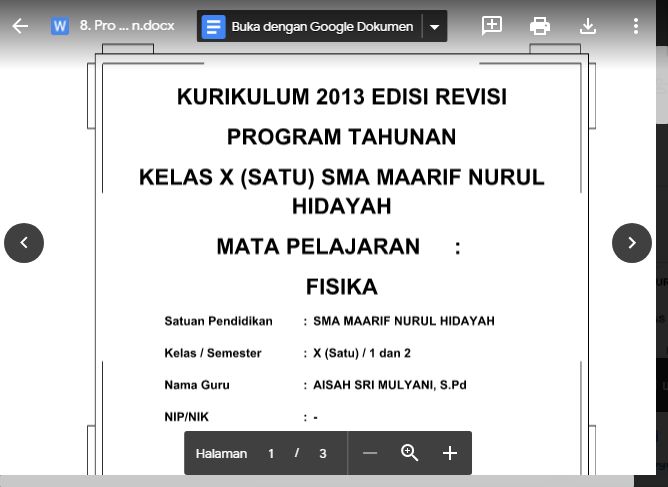 Program Tahunan (PROTA) Fisika SMA Kelas X Kurikulum 2013 - BLOG TEACHER EDUCATION