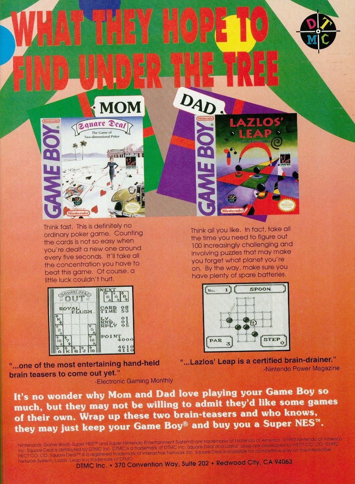 Classic Game Boy Ads: Mom and Dad Game Boy Ad