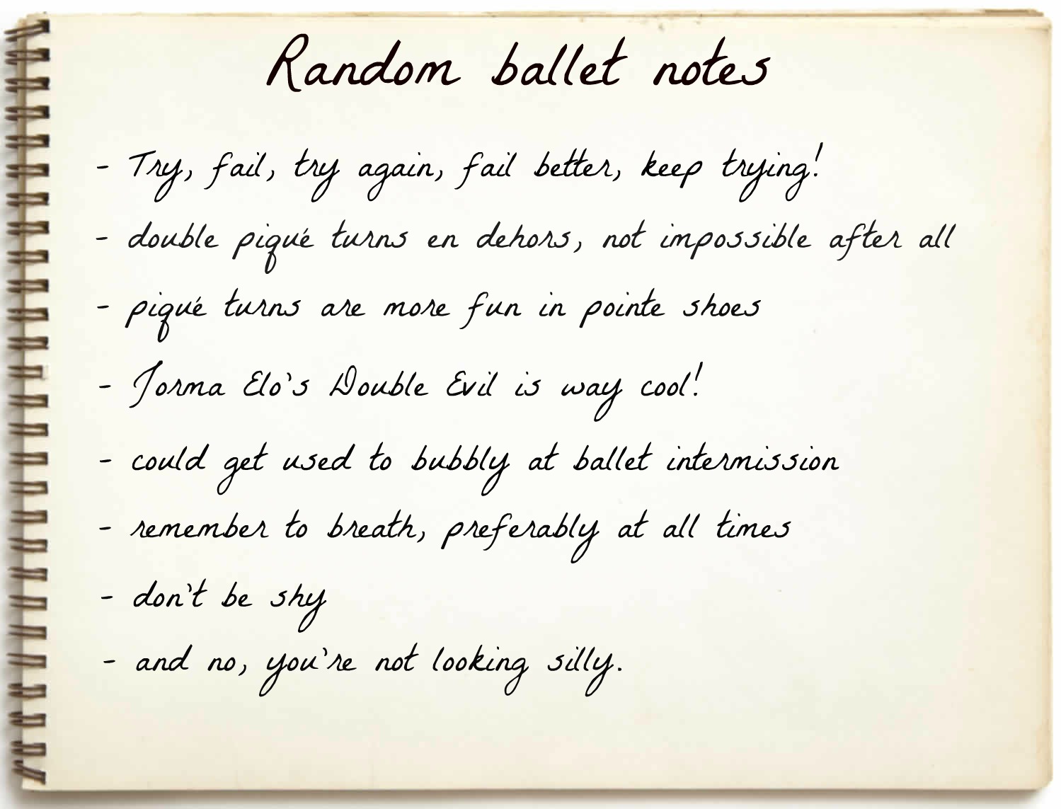 Pointe Til You Drop: Random Ballet Notes