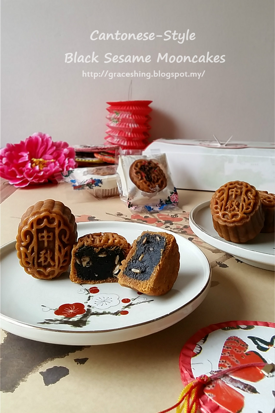 Grace's Blog 欣语心情: 广式黑芝麻月饼 Cantonese-Style Black Sesame Mooncakes