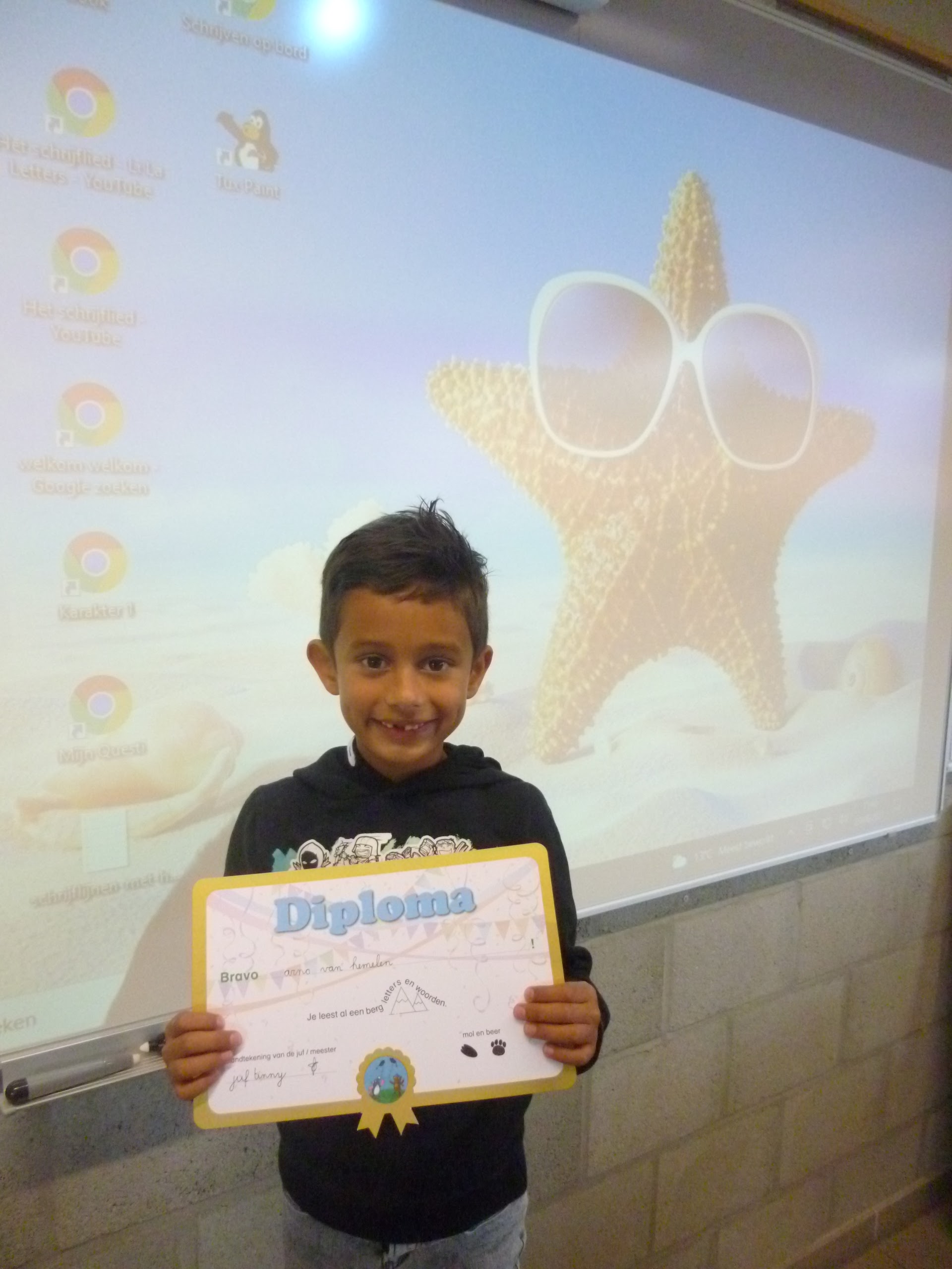 't Steltje eerste leerjaar A: EEN LEESDIPLOMA VAN MOL EN BEER ... DAT ...