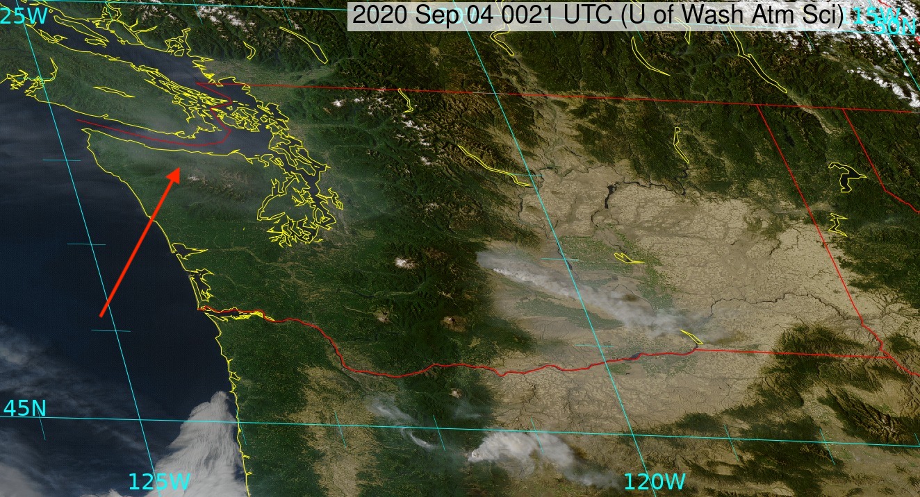 Cliff Mass Weather Blog: Wildfire Smoke Heading for Washington State