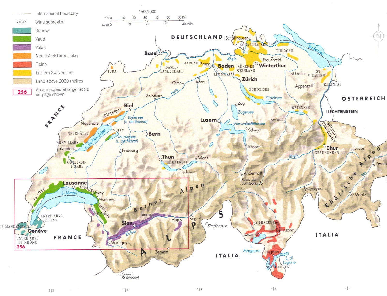 Zvicra - harta gjeografike e Zvicrës - Shqipëria Express