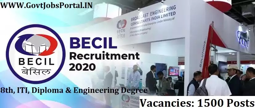 BECIL Online Form for 1500 Skilled and Un-Skilled Manpower Posts ...