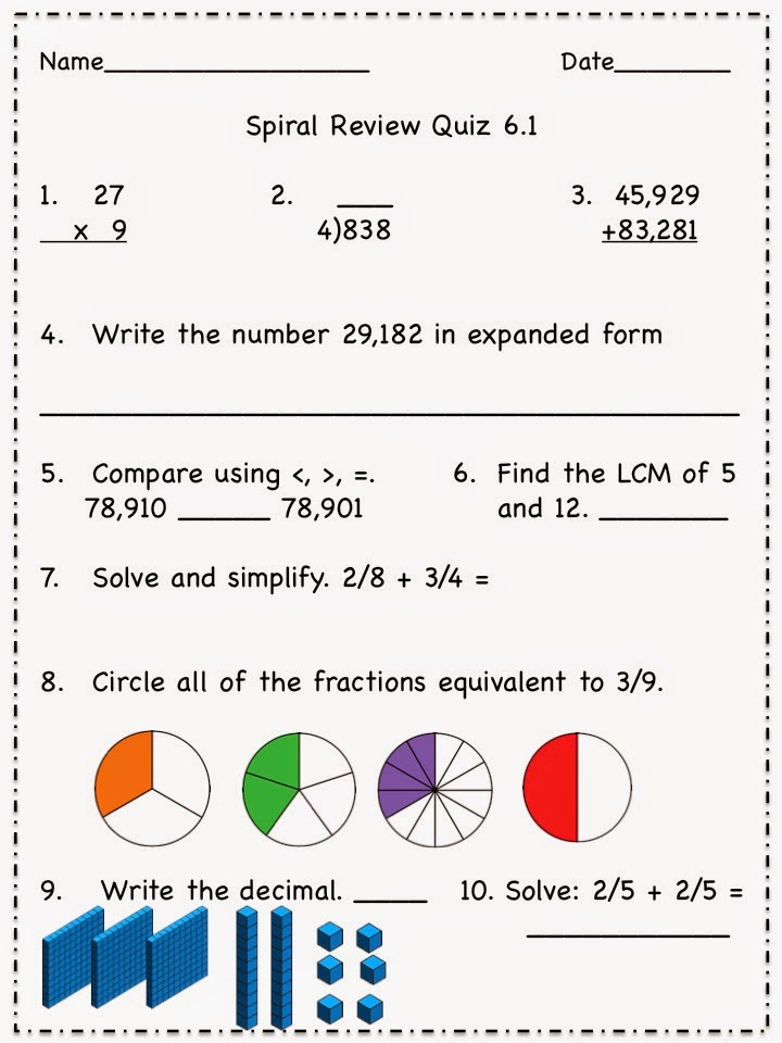 Fourth Grade Fab: Spiral Review