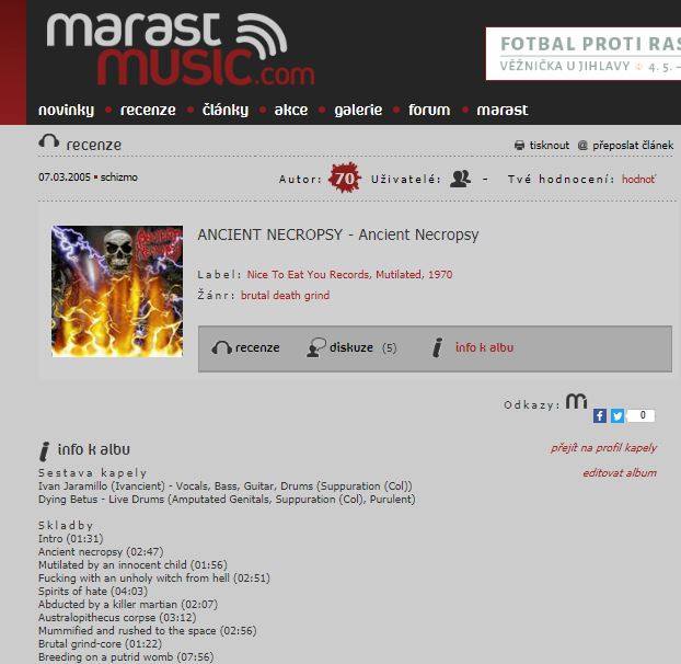 Ancient Necropsy Official Website