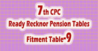 Fitment Table-9 -- 7th CPC Ready Reckoner Pension Tables | LATEST ...
