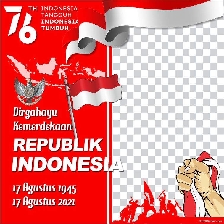 Desain 6 Twibbon HUT RI ke 76 CorelDraw Photoshop (Free CDR PSD PNG ...