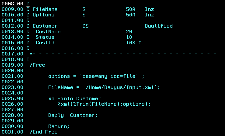 Random Thoughts!!!: XML parsing in AS400 (IBM-i) using XML-INTO Random Thoughts!!!: XML parsing in AS400 (IBM-i) using XML-INTO