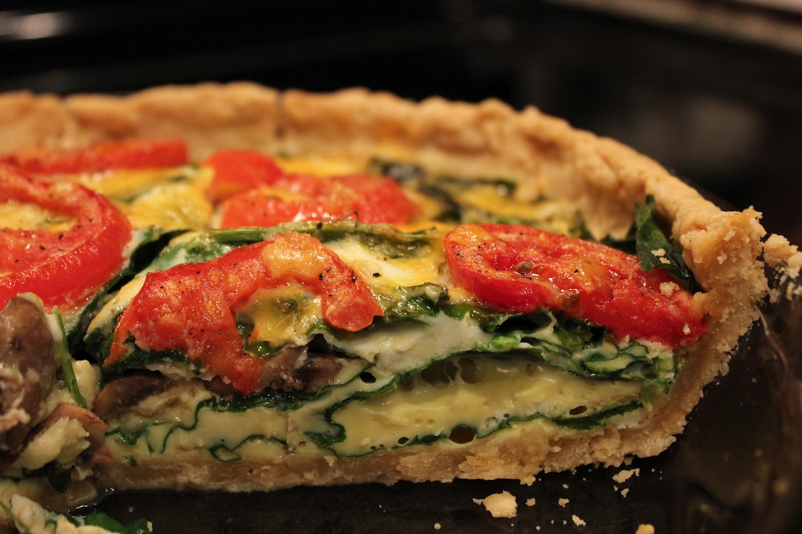 The Cooking Baking Dancing Chemist: Gorgeous Tomato Spinach Quiche