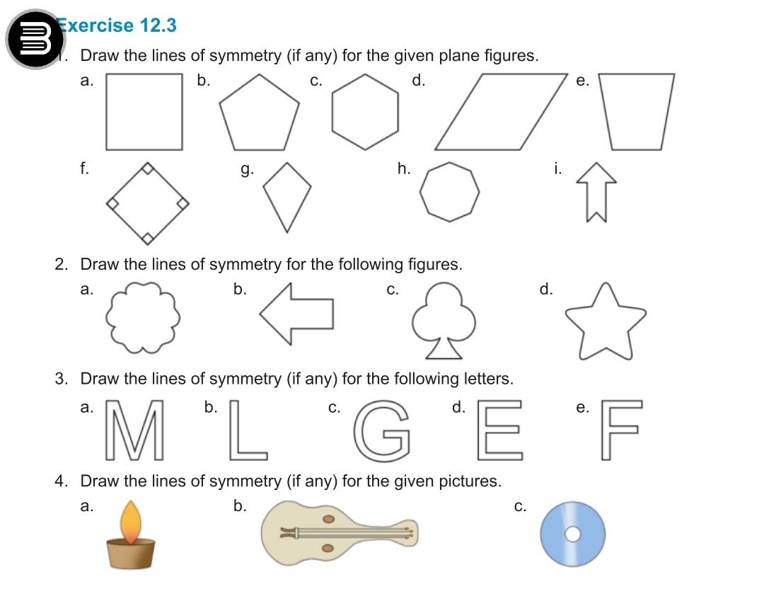 Grade 5 Maths CH- Patterns and Symmetry Textbook and Notebook Work