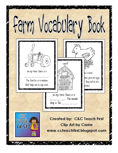 Clip Art by Carrie Teaching First: Farm Vocabulary Book