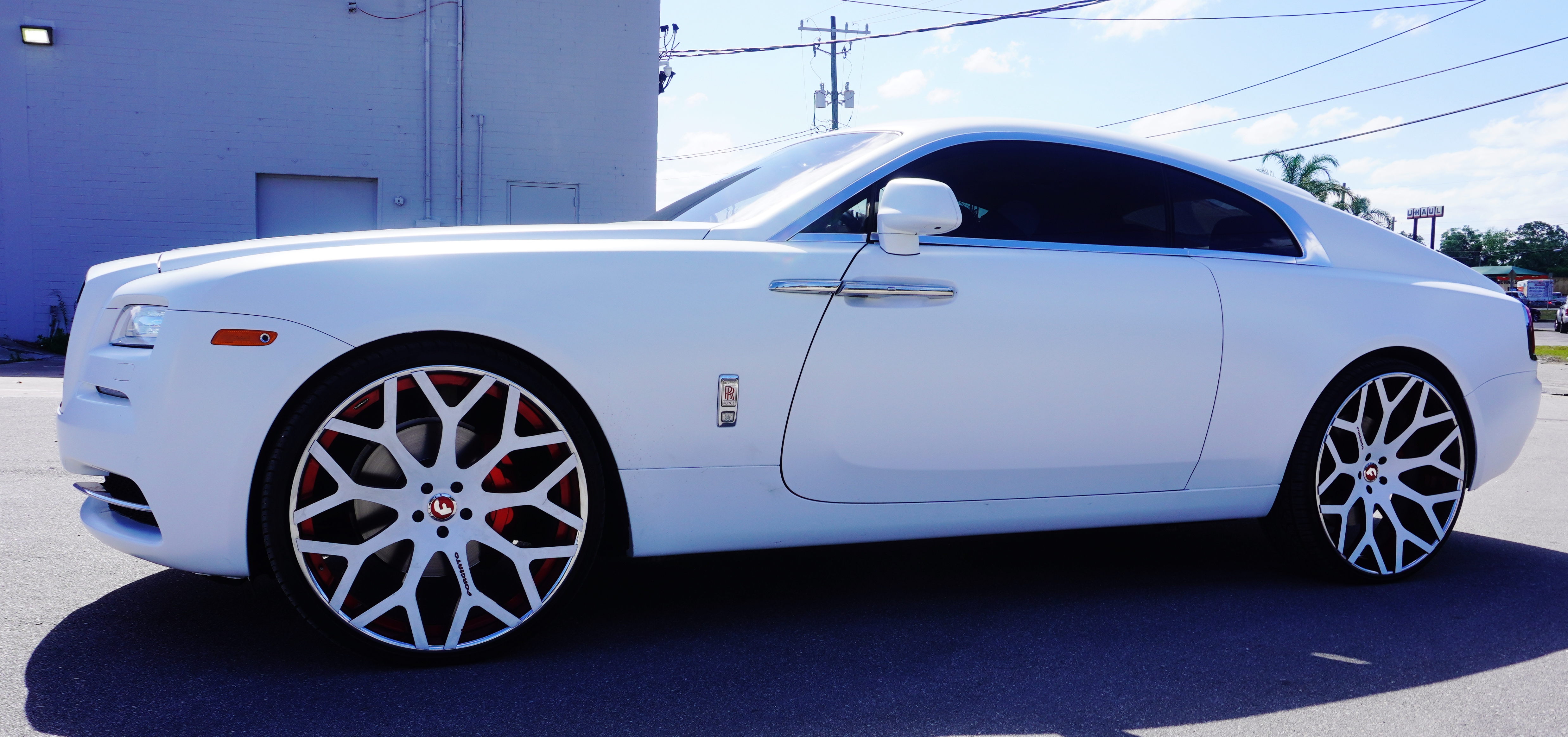 Ace-1: Pearl White Rolls Royce Wraith on 26" Forgiatos