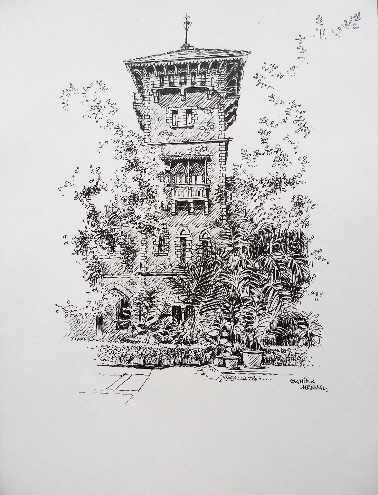 ArtEWorld by Sanika Dhanorkar: 110: Pen & Ink Sketch: College of ...