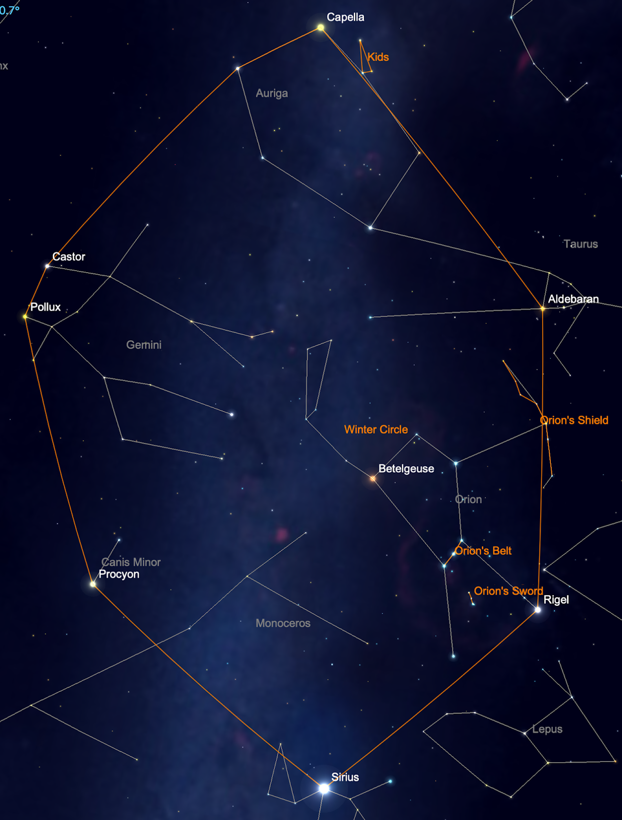 Winter Triangle Astronomy Clear Night