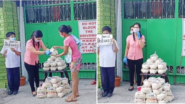 Generous teacher earns praise for giving relief goods to neighbors