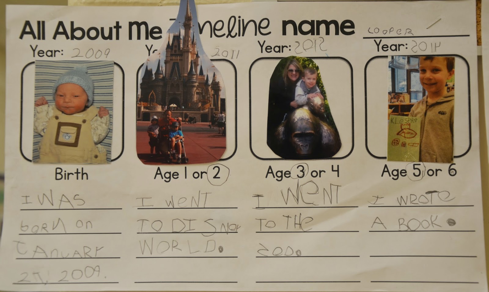 A Place Called Kindergarten: All About Me Kindergarten Timeline Freebie