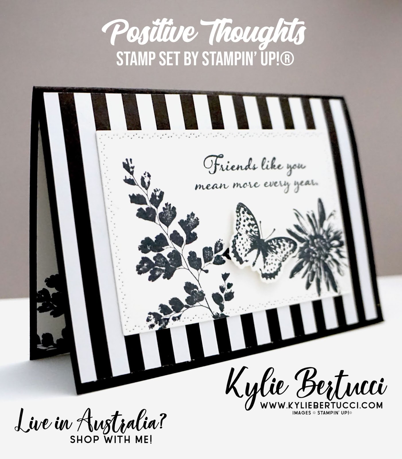 Positive Thoughts Stamp Set with the Coordinating Dies - Kylie Bertucci