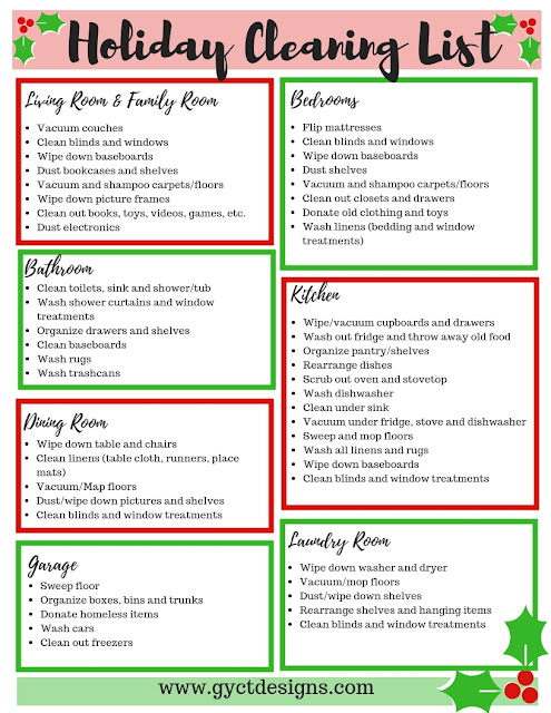 Holiday Cleaning Checklist Printable | Sew Simple Home