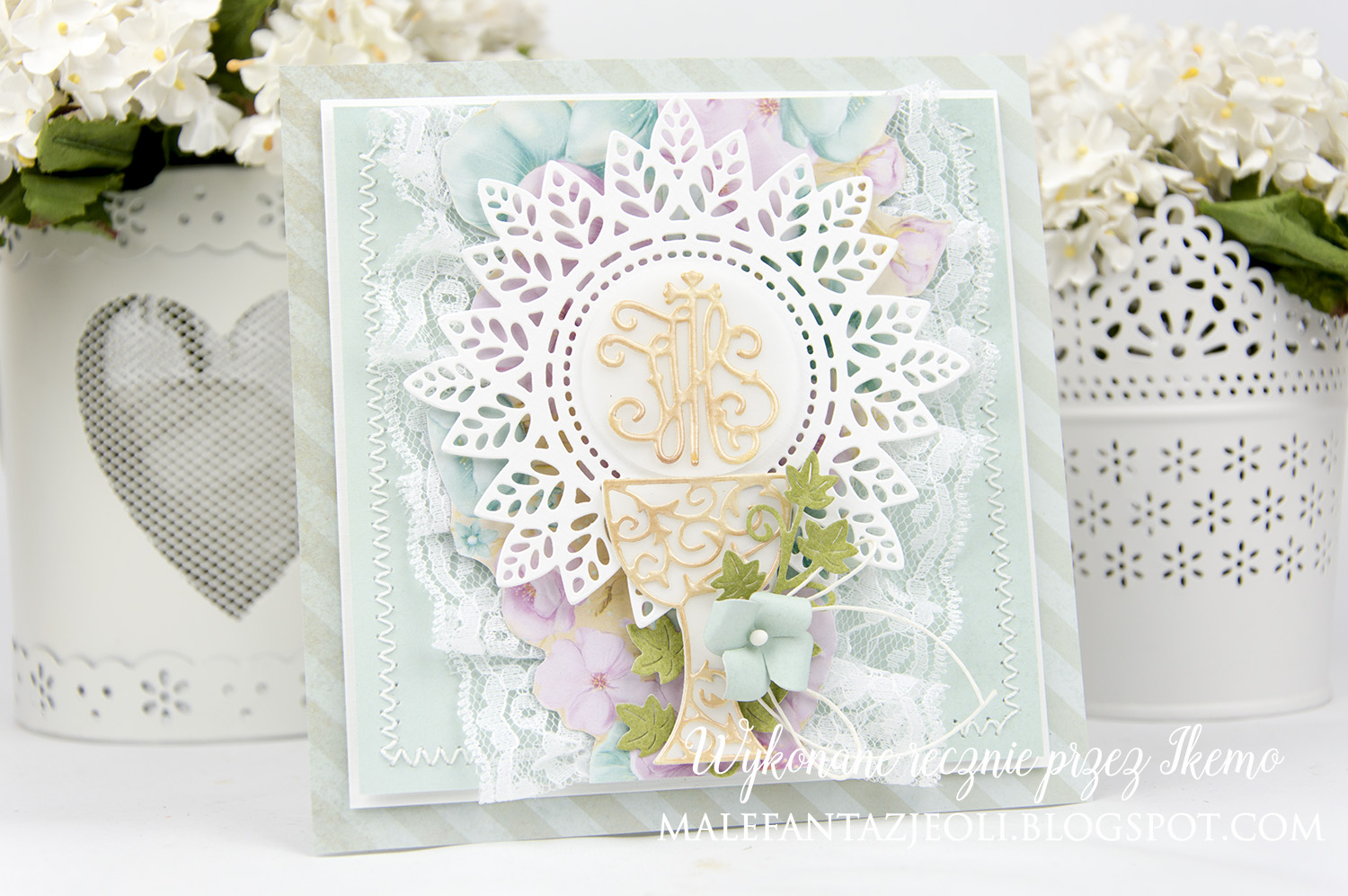 Male fantazje Oli: KURS na kartkę komunijną / Holy communion card TUTORIAL