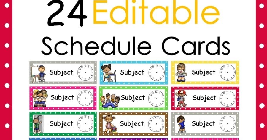 Easy, Kid-friendly and Editable Classroom Schedule Cards to Try This ...