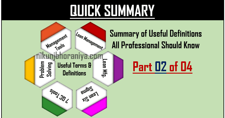 Quick Summary of Terms & Definitions for all Leaders | Part 2