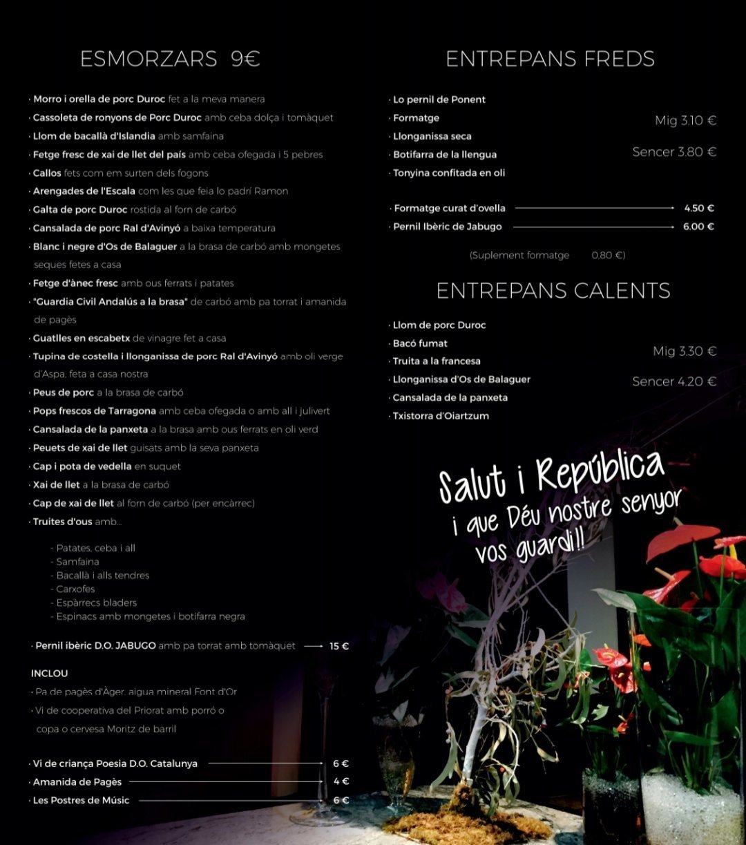 Cartas, Artículos y Noticias: MENÚ CATALÁN