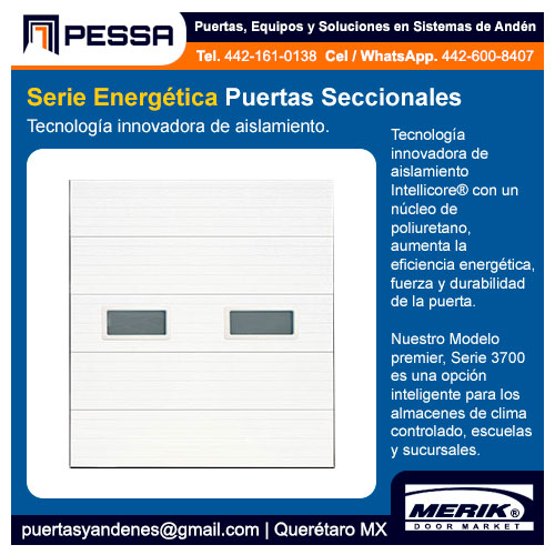 MERIK® Serie 3700 Energética Puerta Seccional