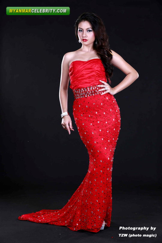 Myanmar News Links Myanmar Model Soe Nandar Kyaw In Beautiful Red Gown