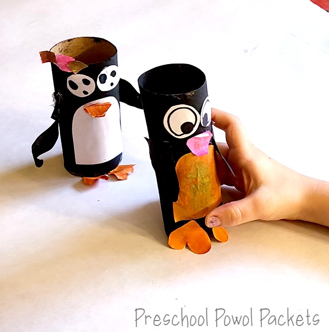 Preschool Penguin Craft: Toilet Paper Roll Penguins | Preschool Powol ...