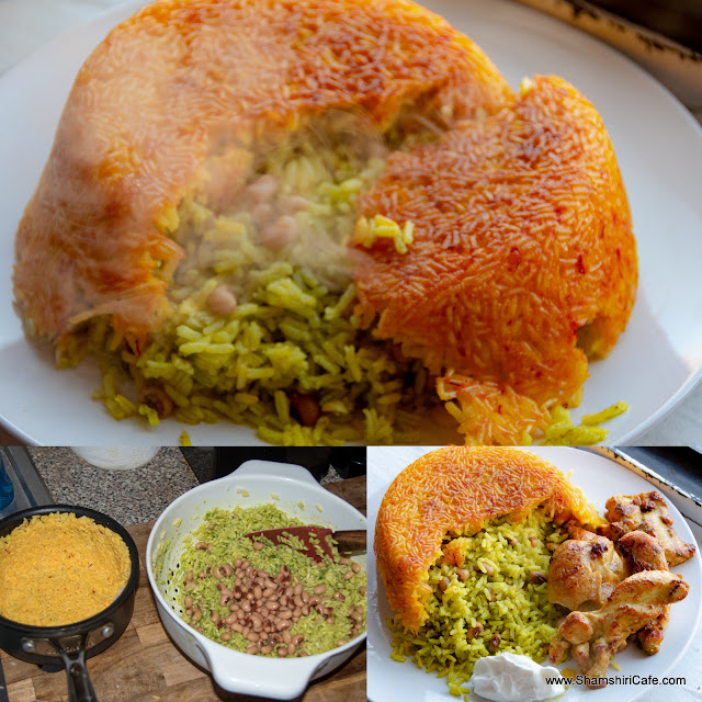 Southwestern Iranian chicken, dill, and black-eyed peas rice