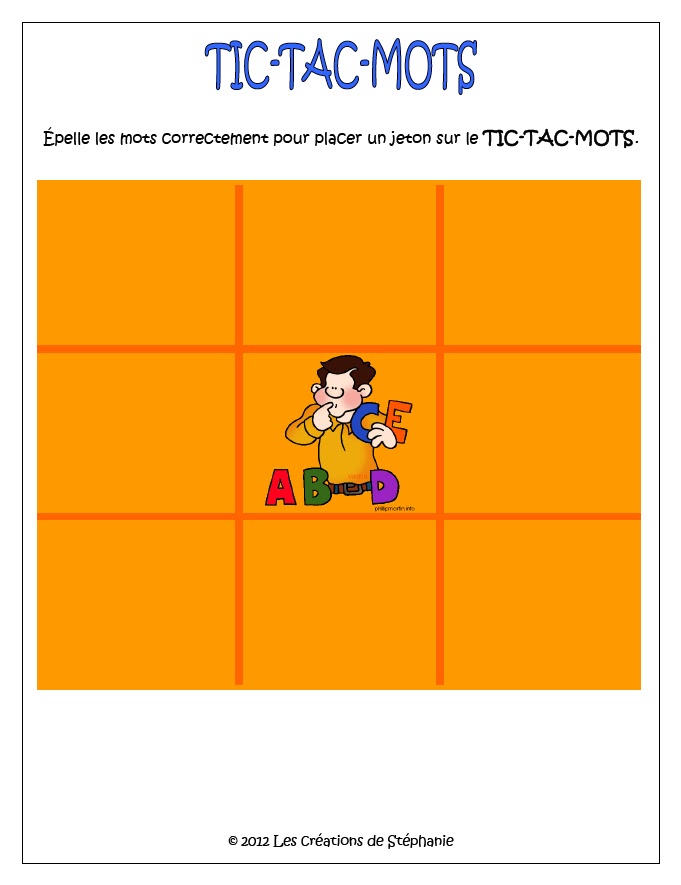 Les créations de Stéphanie: Jeux pour pratiquer les mots d'orthographe