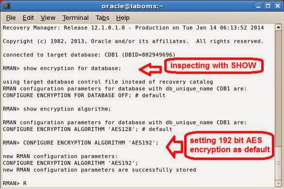 Oracle Database 12c Creating An Encrypted Backup